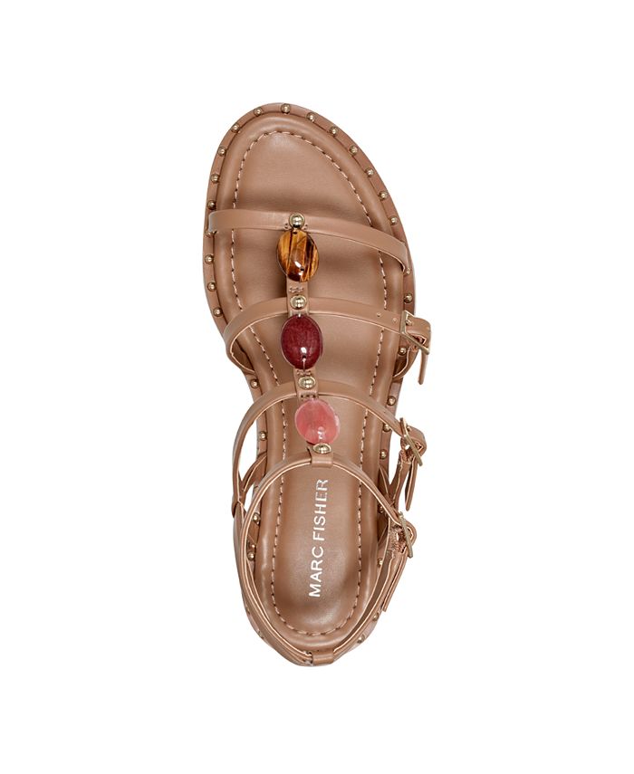 Marc Fisher Women's Yessah Almond Toe Strappy Casual Sandals - Macy's