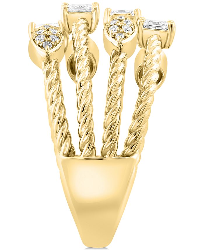 EFFY Collection EFFY® Diamond Multi-Row Ring (1/2 ct. t.w.) in 14k Gold ...