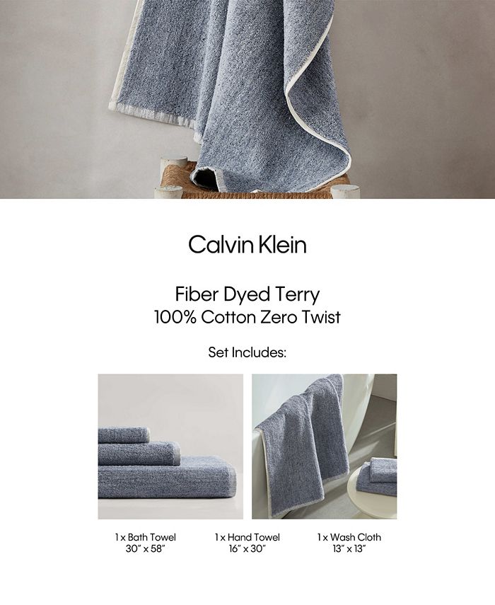 Calvin Klein Captivate Cotton Terry 3 Piece Towel Set - Macy's