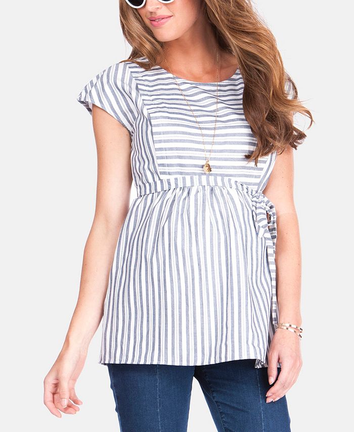 Seraphine Women's Cotton Stripe Maternity Nursing Top - Macy's