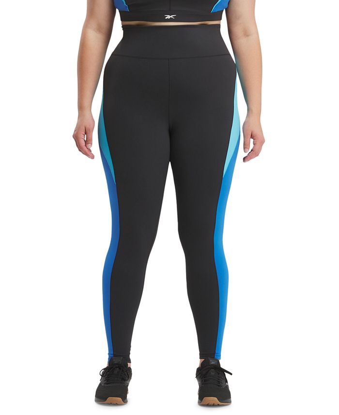 Reebok Plus Size Colorblocked Lux High Rise Leggings - Macy's