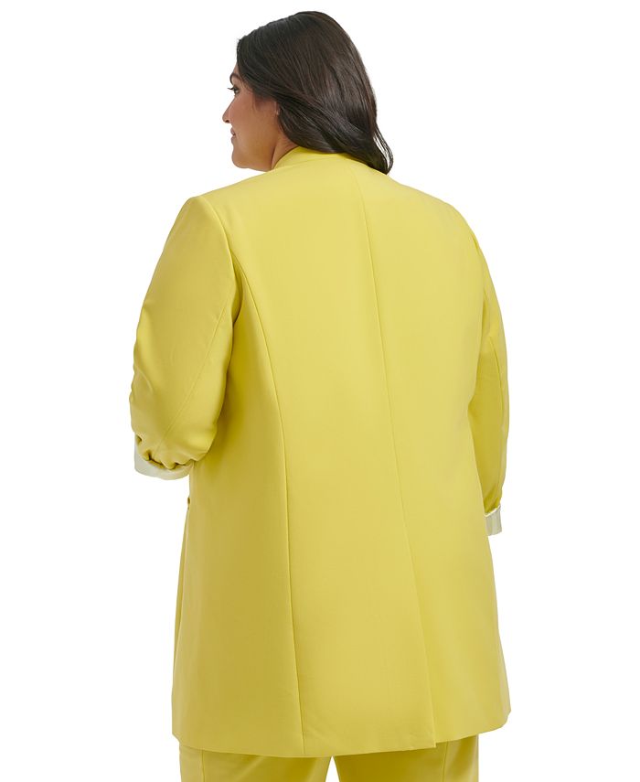 Calvin Klein Plus Size Solid Open Front Topper Jacket - Macy's