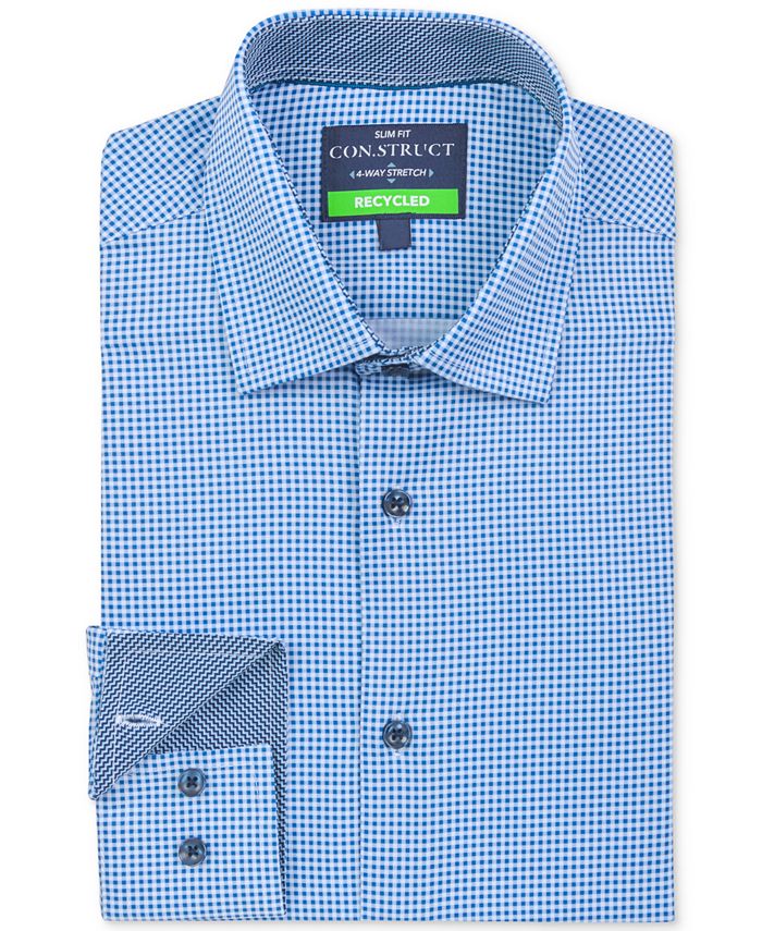 ConStruct Men's Recycled Slim Fit Gingham Performance Stretch Cooling ...