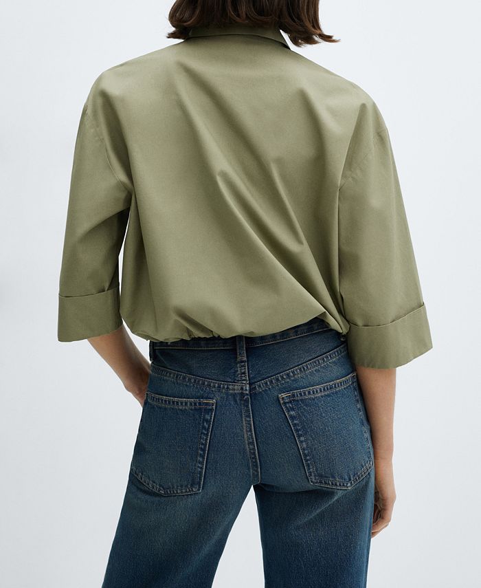 MANGO Women's Adjustable Hem Cotton Shirt - Macy's