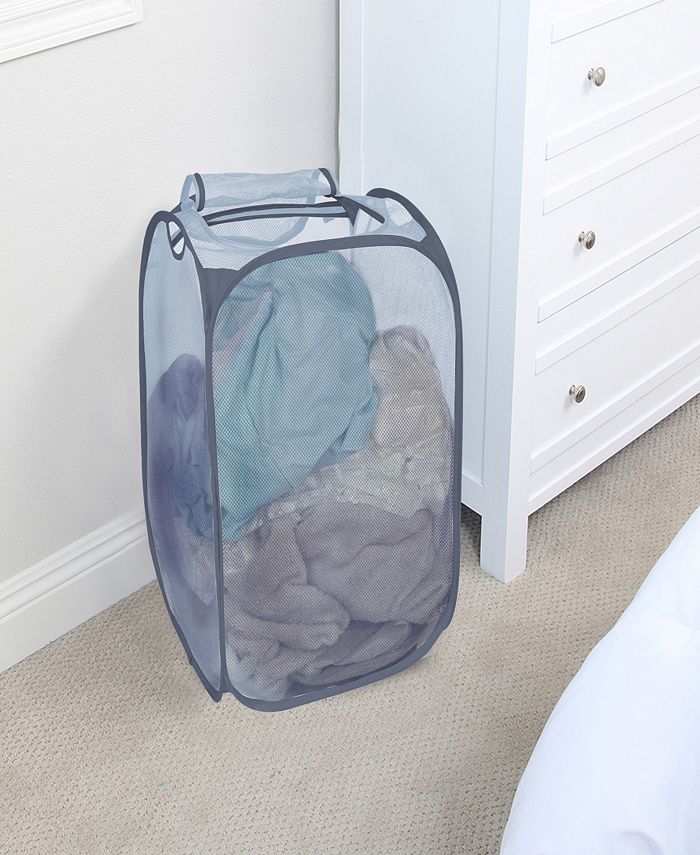 Smart Design Mesh Pop Up Flip Laundry Hamper and Basket 15" x 25" - Macy's