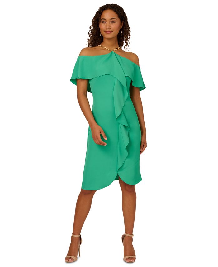 Adrianna Papell Women's Cascading-Ruffle Chain Dress - Macy's