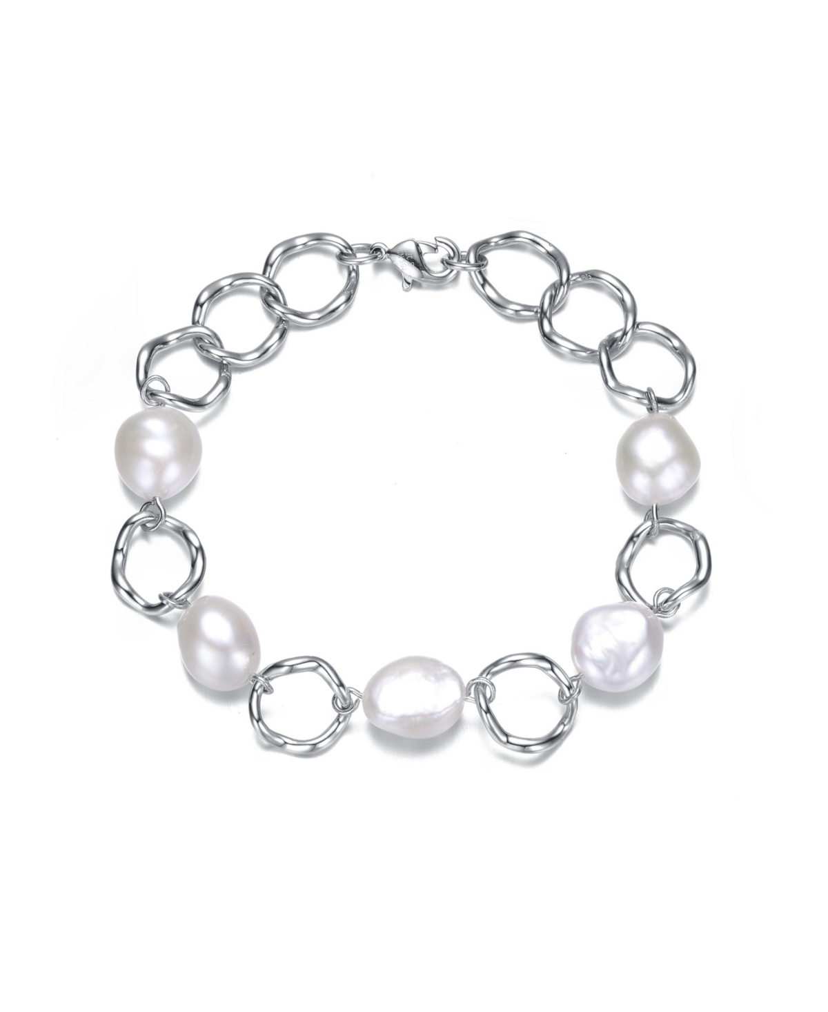 Click here for Sterling Silver Genuine Freshwater Pearl Chain Bra... prices