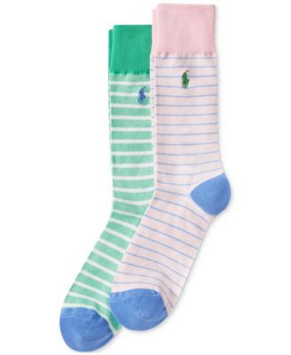 Polo Ralph Lauren Men's 2-Pk. Oxford Striped Slack Socks - Macy's