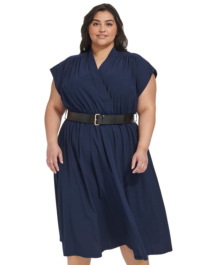 Calvin Klein Plus Size Commuter Belted Midi Dress Macys