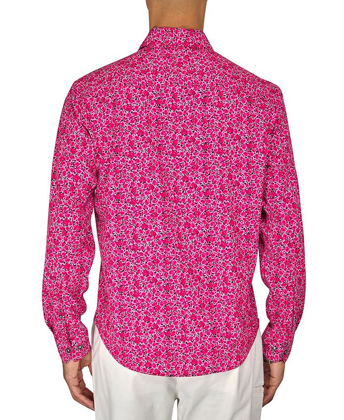 Society Of Threads Mens Regular Fit Non Iron Performance Stretch Rose