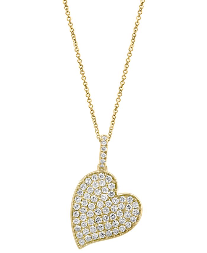 EFFY Collection EFFY® Diamond Heart Pavé 18" Pendant Necklace (3/4 ct ...