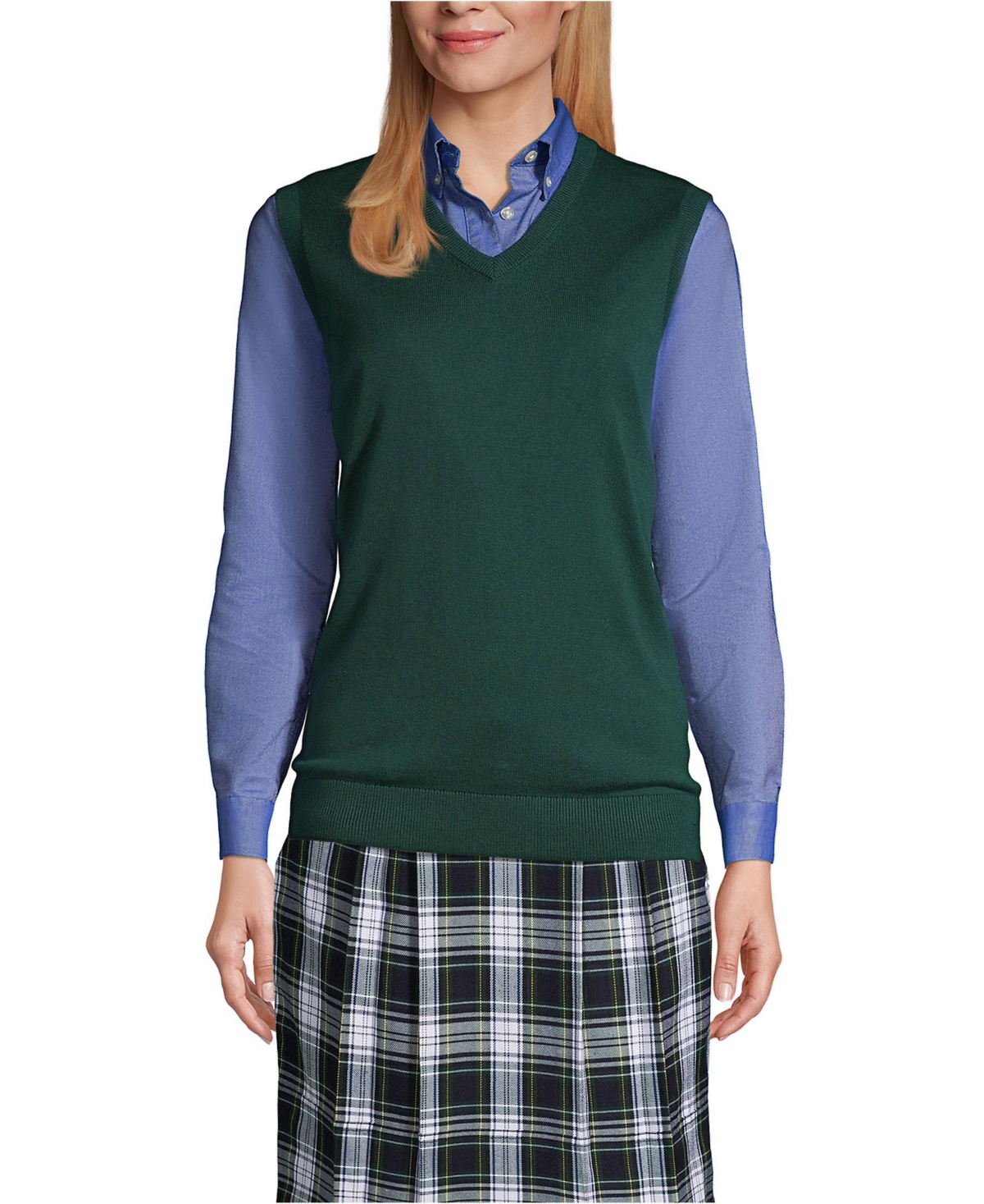 Click here for Lands End Womens Cotton Modal Fine Gauge Sweater V... prices