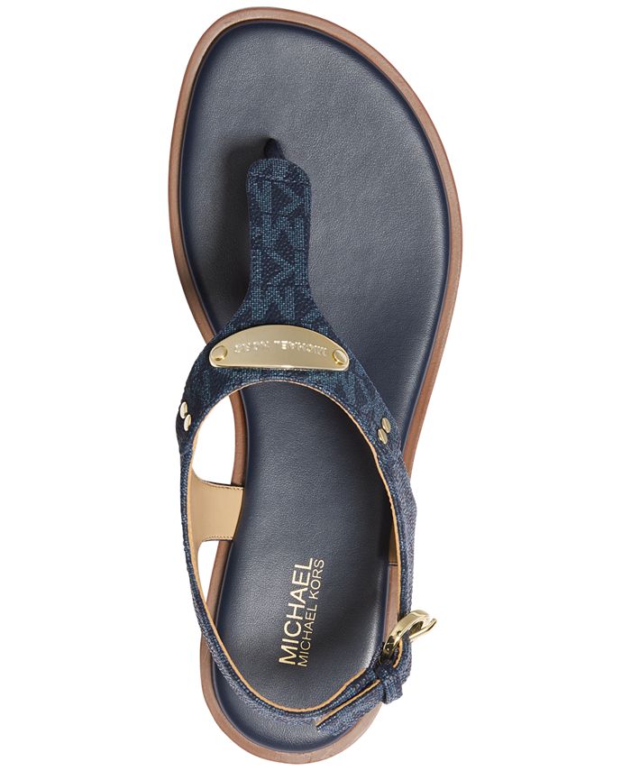 Michael Kors Women's MK Plate Flat Thong Sandals - Macy's