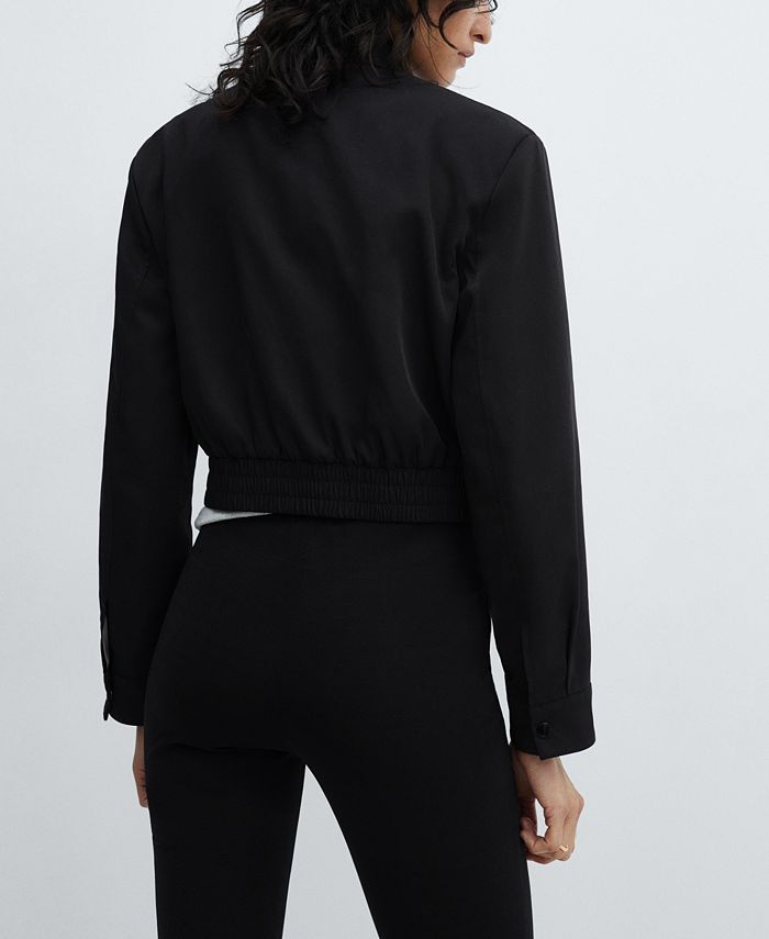 MANGO Women's Pockets Detail Cropped Jacket - Macy's