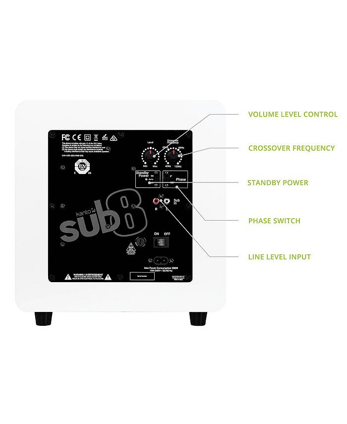 Kanto SUB8 8-inch Sealed Powered Subwoofer - Macy's