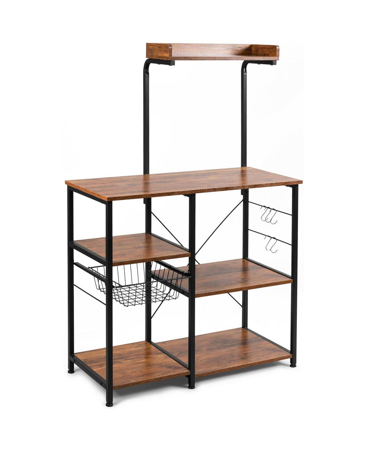 Click here for Slickblue 4-tier Kitchen Bakers Rack with Basket a... prices