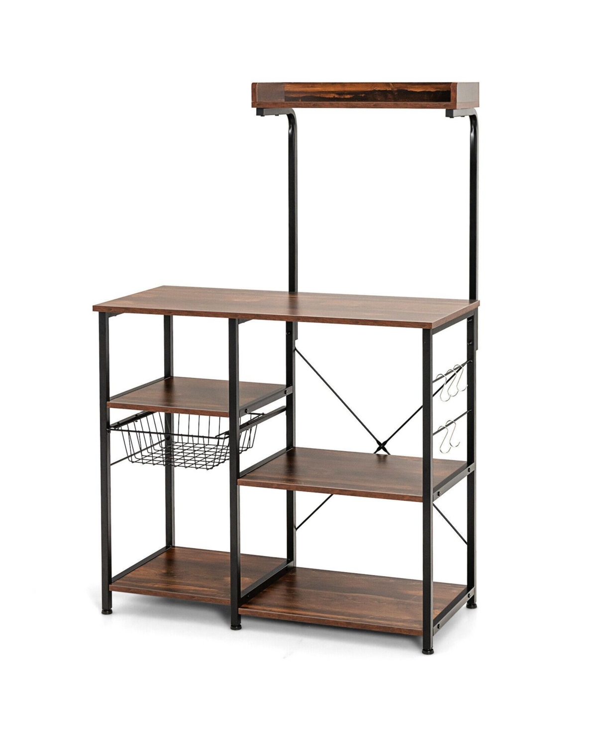 Click here for Slickblue 4-tier Kitchen Bakers Rack with Basket a... prices