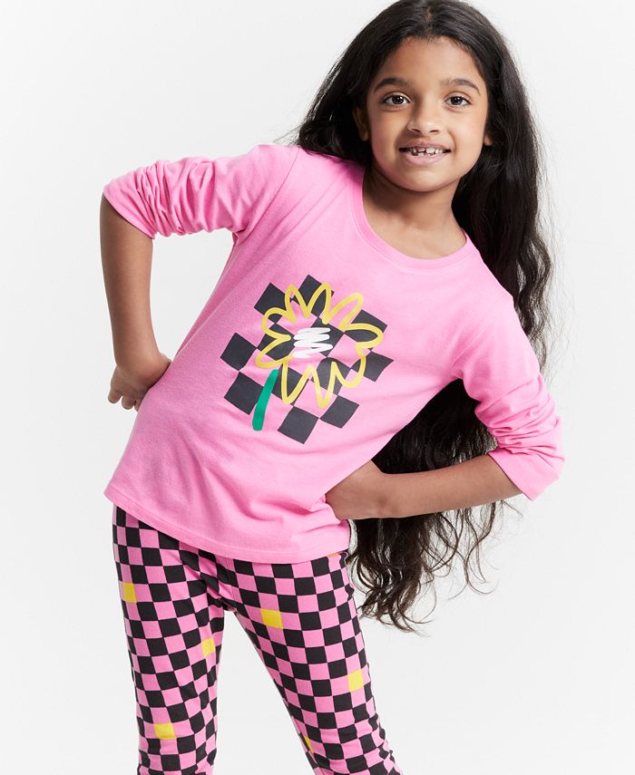 Epic Threads Girls Checker Flower T-Shirt, Created for Macy's - Macy's
