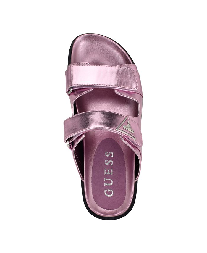 GUESS Women's Fabula Lug-Sole Logo Footbed Sandals - Macy's