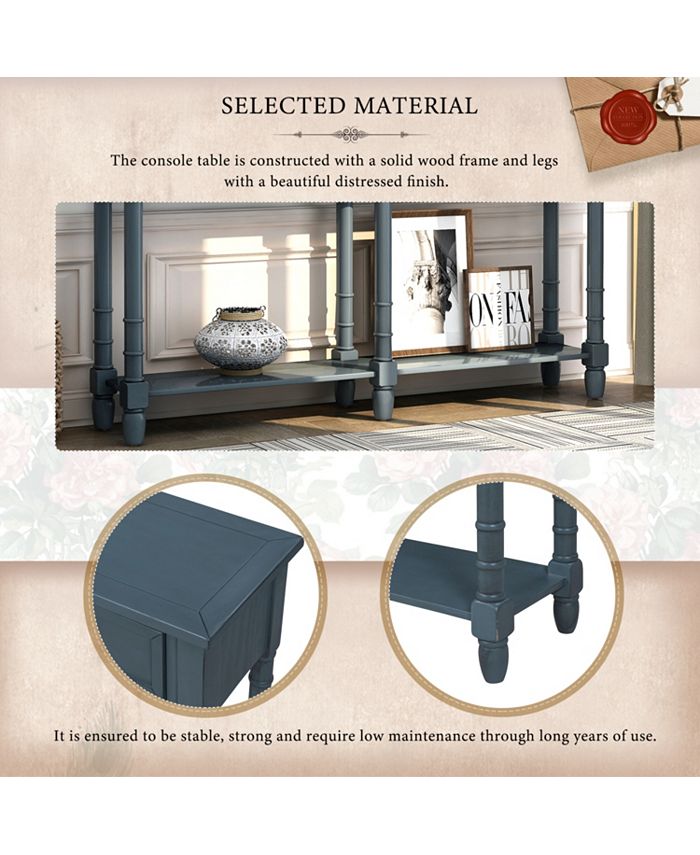 Simplie Fun Console Table Sofa Table Easy Assembly With Two Storage ...