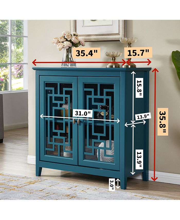 Simplie Fun Storage Cabinet, Buffet Sideboard, Teal Blue - Macy's