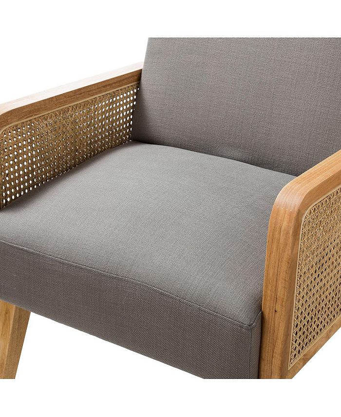 Simplie Fun Delphine Cane Accent Chair - Pewter - Macy's