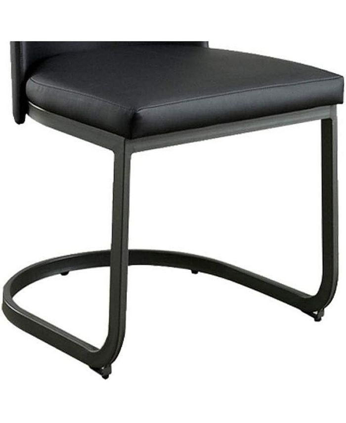 Simplie Fun 2 Piece Contemporary Dark Gray U-Shaped Base Side Chairs ...