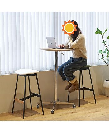 Simplie Fun Movable Adjustable Bar Table Pub Table 360 Swivel Counter ...