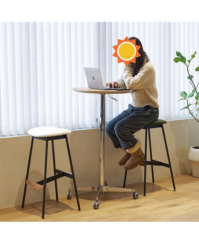 Simplie Fun Movable Adjustable Bar Table Pub Table 360 Swivel Counter ...