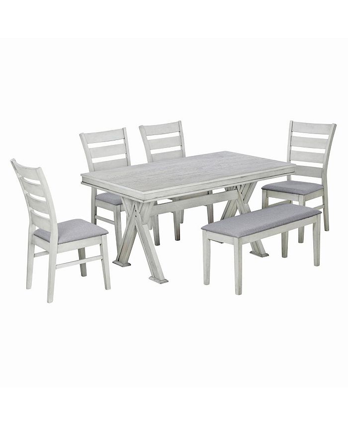 Simplie Fun 6-Piece Retro Dining Set with Unique Table & Chairs - Macy's