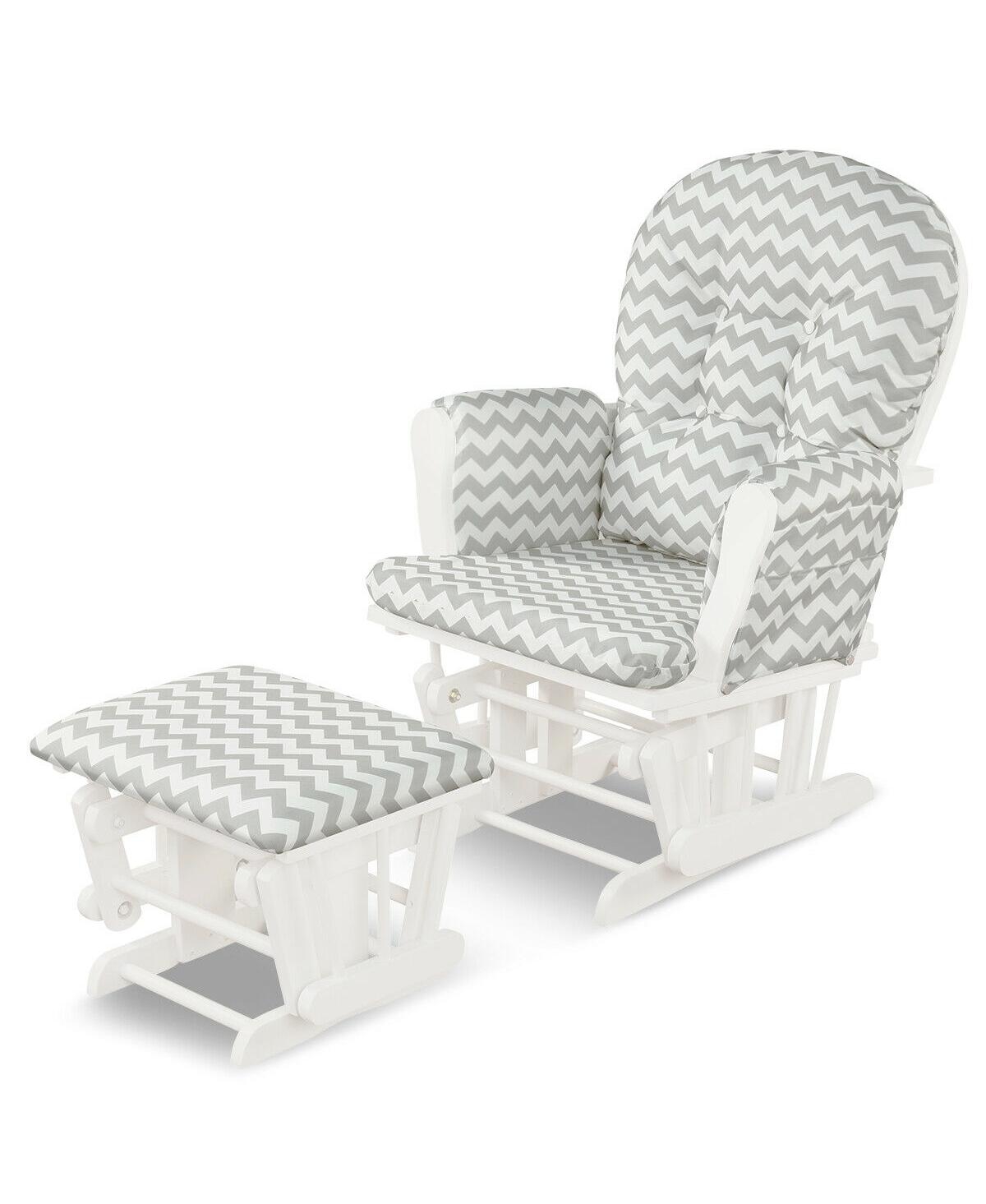 Click here for Wood Glider Chair and Ottoman Set with Padded Armr... prices