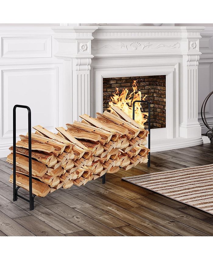 Slickblue 8 Feet Outdoor Steel Firewood Log Rack - Macy's
