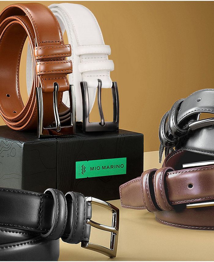 Mio Marino Men's Dual Loop Leather Belt, 2 pack - Macy's