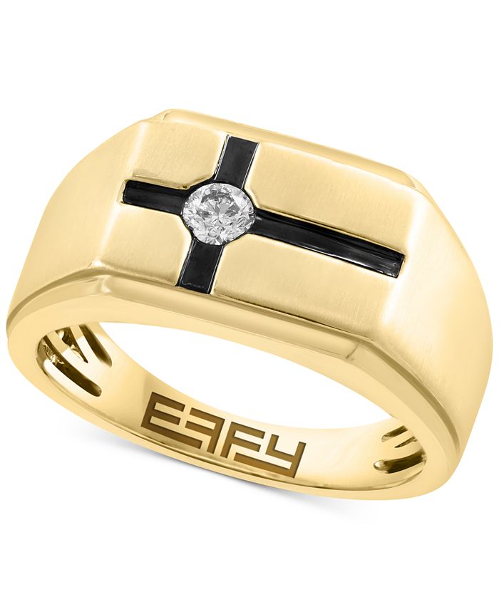 EFFY Collection EFFY® Men's Diamond East-West Cross Ring (1/6 ct. t.w ...