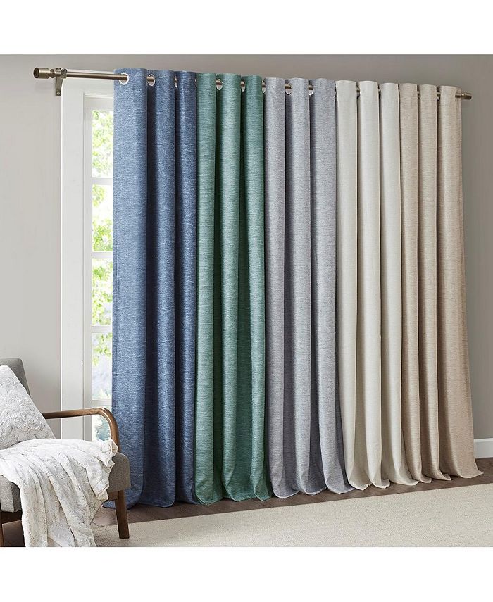 SunSmart Como Tonal Faux Silk Total Blackout Curtain Panel Pair, 42"W x ...