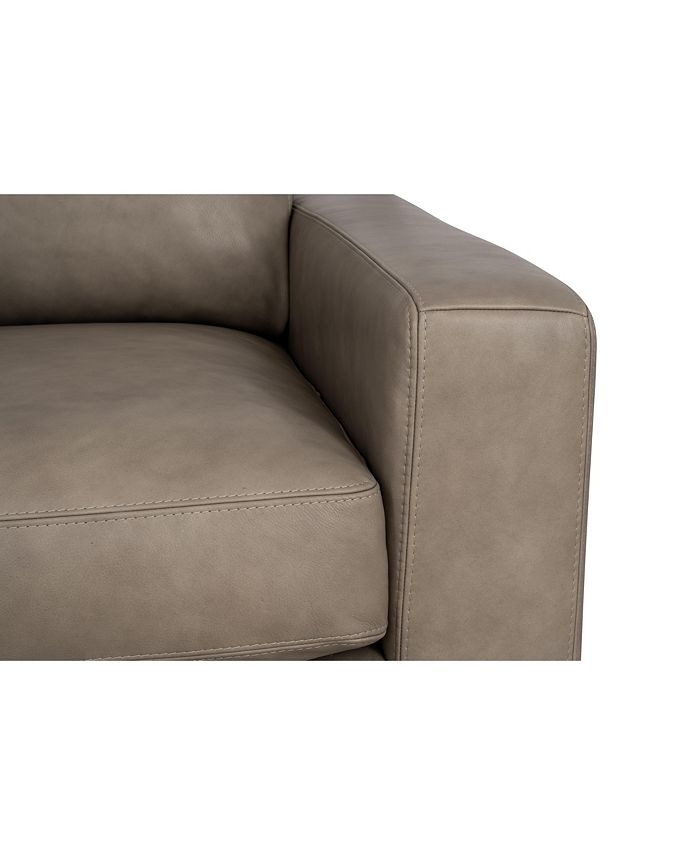 RUTHERFORD HOME Matera 46" Leather Cuddle Chair - Macy's