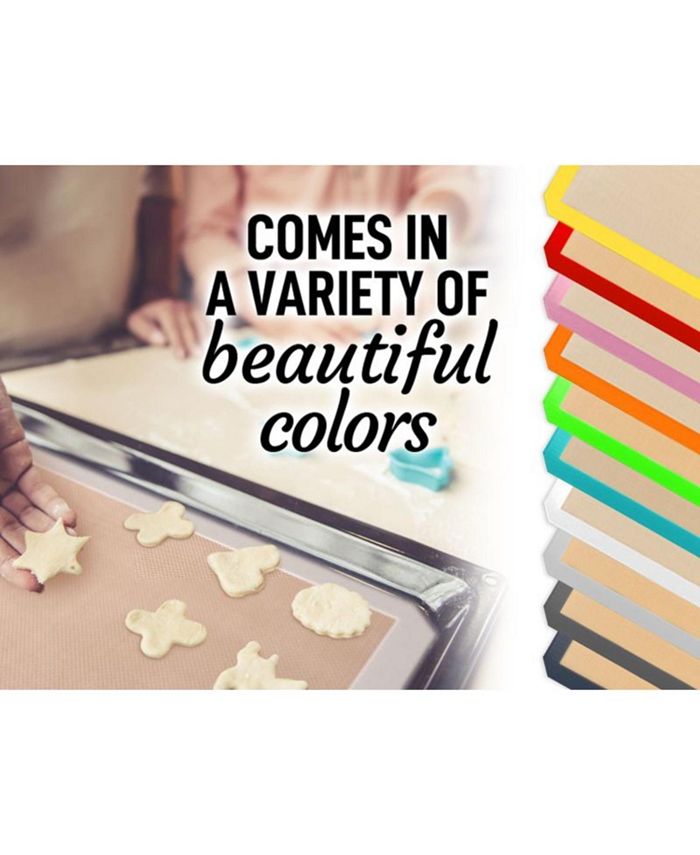 Zulay Kitchen Set of 2 Reusable Non-Stick Silicone Baking Mat Sheet ...