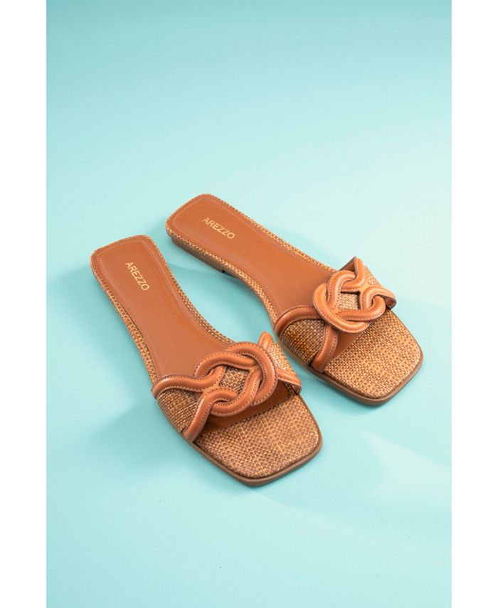 Arezzo Women's Sloane Flat Slide Sandals - Macy's