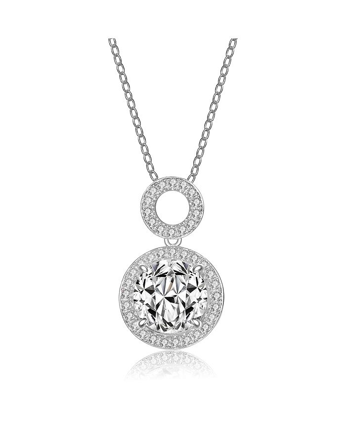 Genevive Sterling Silver Overlay Champagne Cubic Zirconia Double O ...