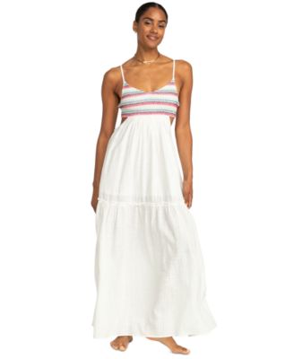Roxy Juniors' Hot Tropics Cut-Out Tiered Maxi Dress - Macy's