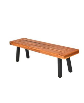 Acacia Wood Dining Bench Rustic Wood Outdoor Patio - Macy's
