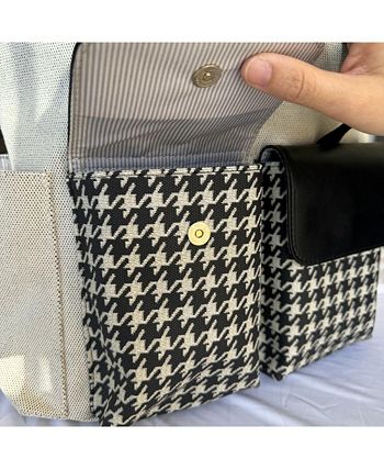 Sunveno White and Black Houndstooth Diaper Backpack - Macy's