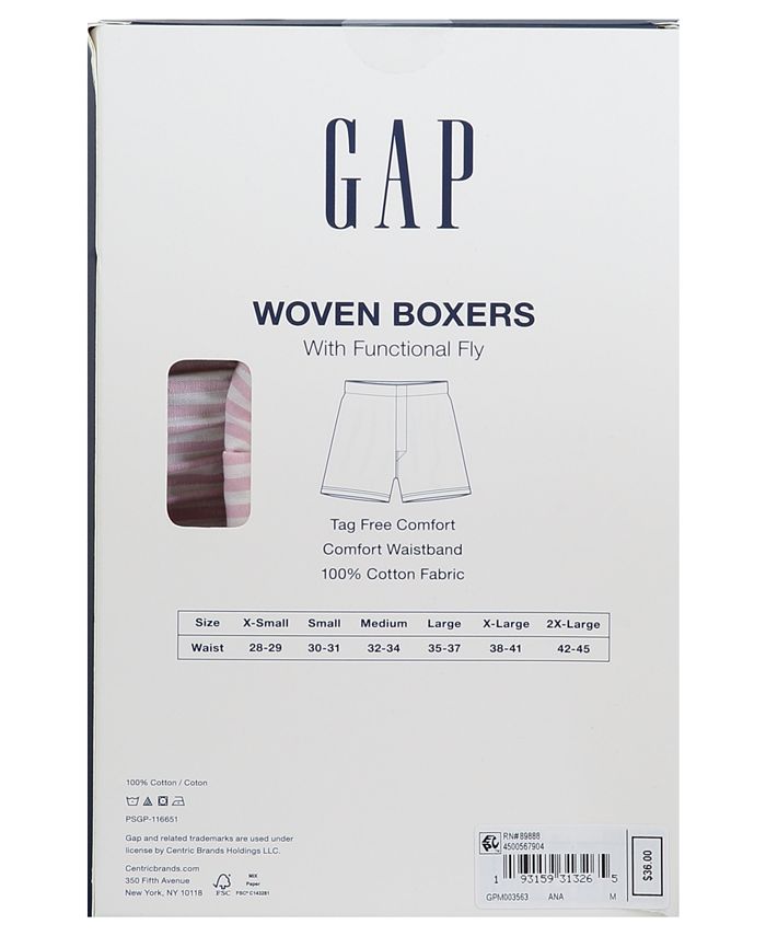 GAP Men's 3-Pk. Cotton Boxers - Macy's