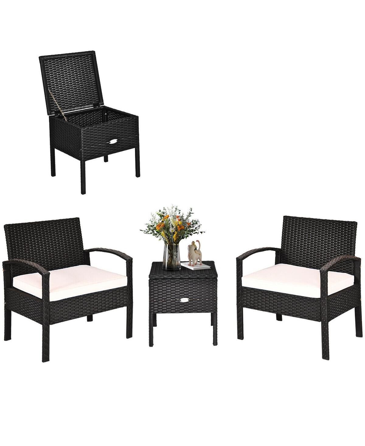 Click here for Sugift 3 Pieces Pe Rattan Wicker Sofa Set with Was... prices