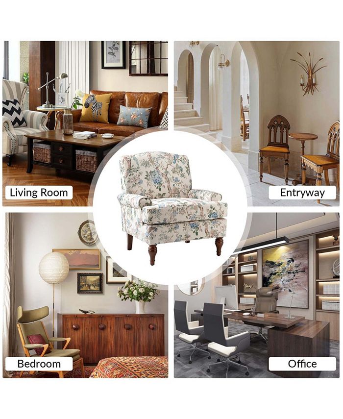 Hulala Home Lucretia Modern Upholstered Accent Chair with Patterned ...