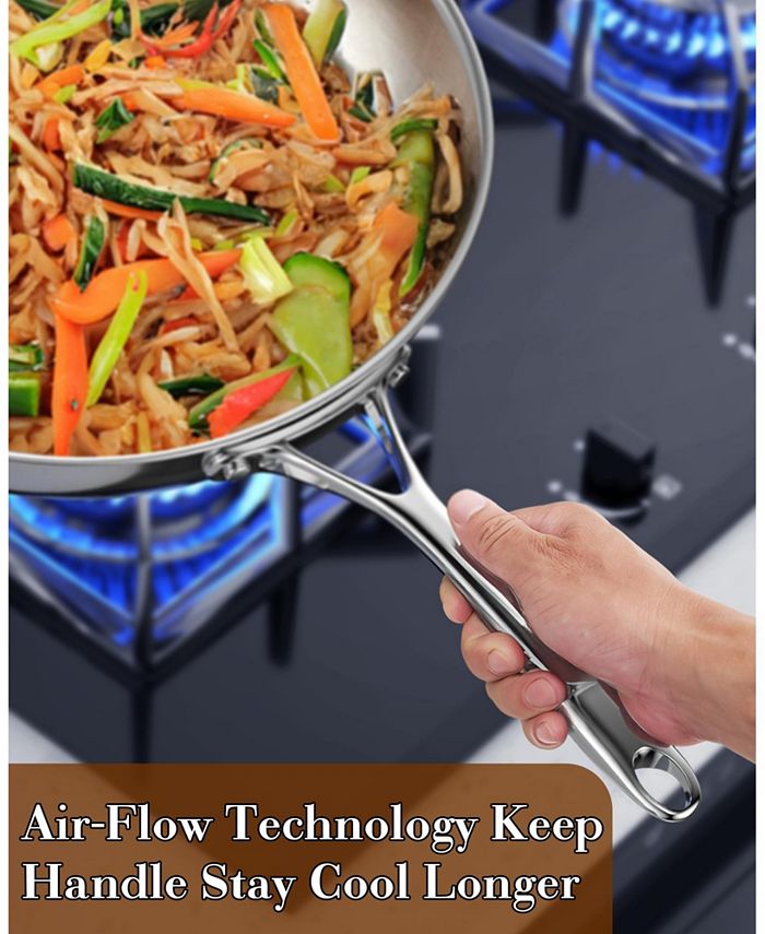 Cooks Standard Wok Multi-Ply Clad Stir Fry Pan, 13" with High Dome lid ...