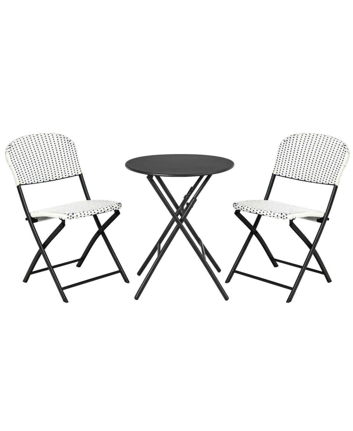 Click here for Sugift 3 Pieces Patio Rattan Bistro Set with Round... prices
