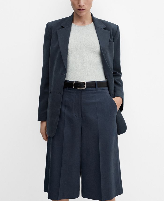 MANGO Women's Pleated Bermuda Shorts - Macy's