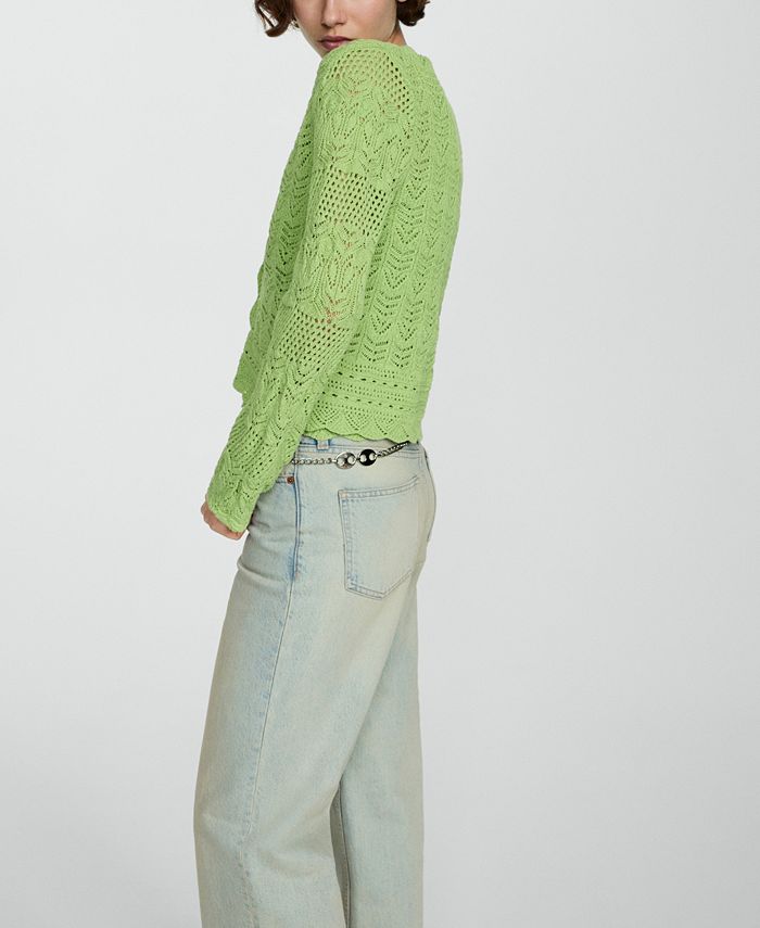MANGO Women's Drawstring Detail Knitted Cardigan - Macy's