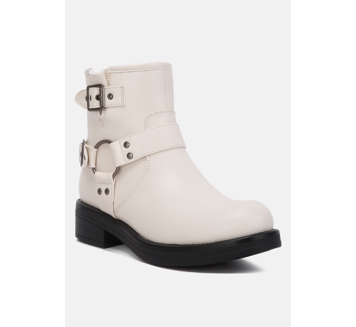 Click here for Allux Brushed Faux Leather Pin Buckle Boots Women... prices